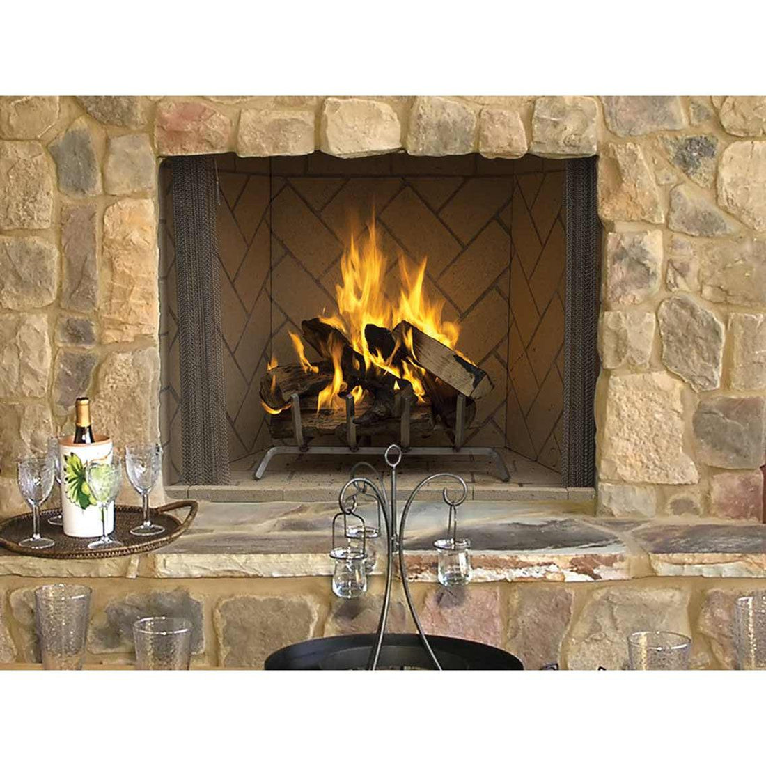 SUPERIOR 42" Traditional Wood Burning Outdoor Masonry Fireplace – Wood ...